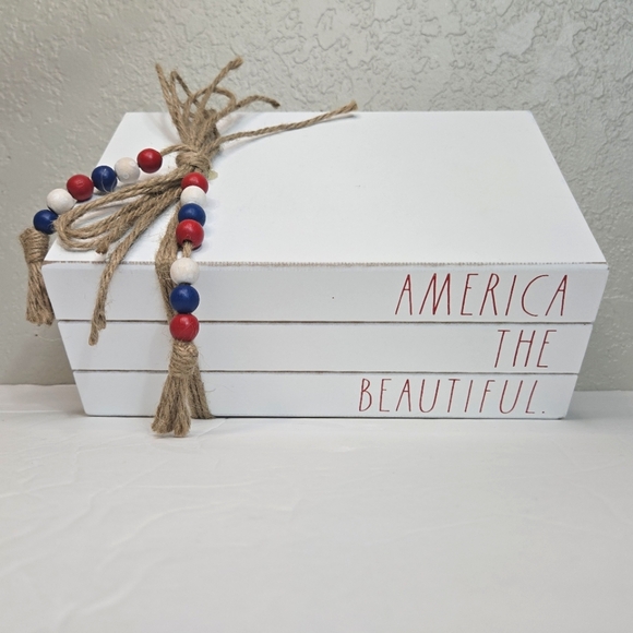 Rae Dunn | Accents | Rae Dunn White America The Beautiful Bead Wrapped ...